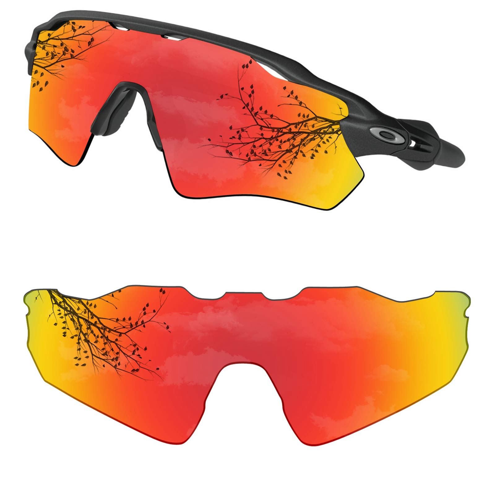 StaySoft Polarized Replacement Lenses for Oakley Radar EV Path OO9208 Sunglasses - Solid Black + Titanium + Sky Blue + Ocean Red