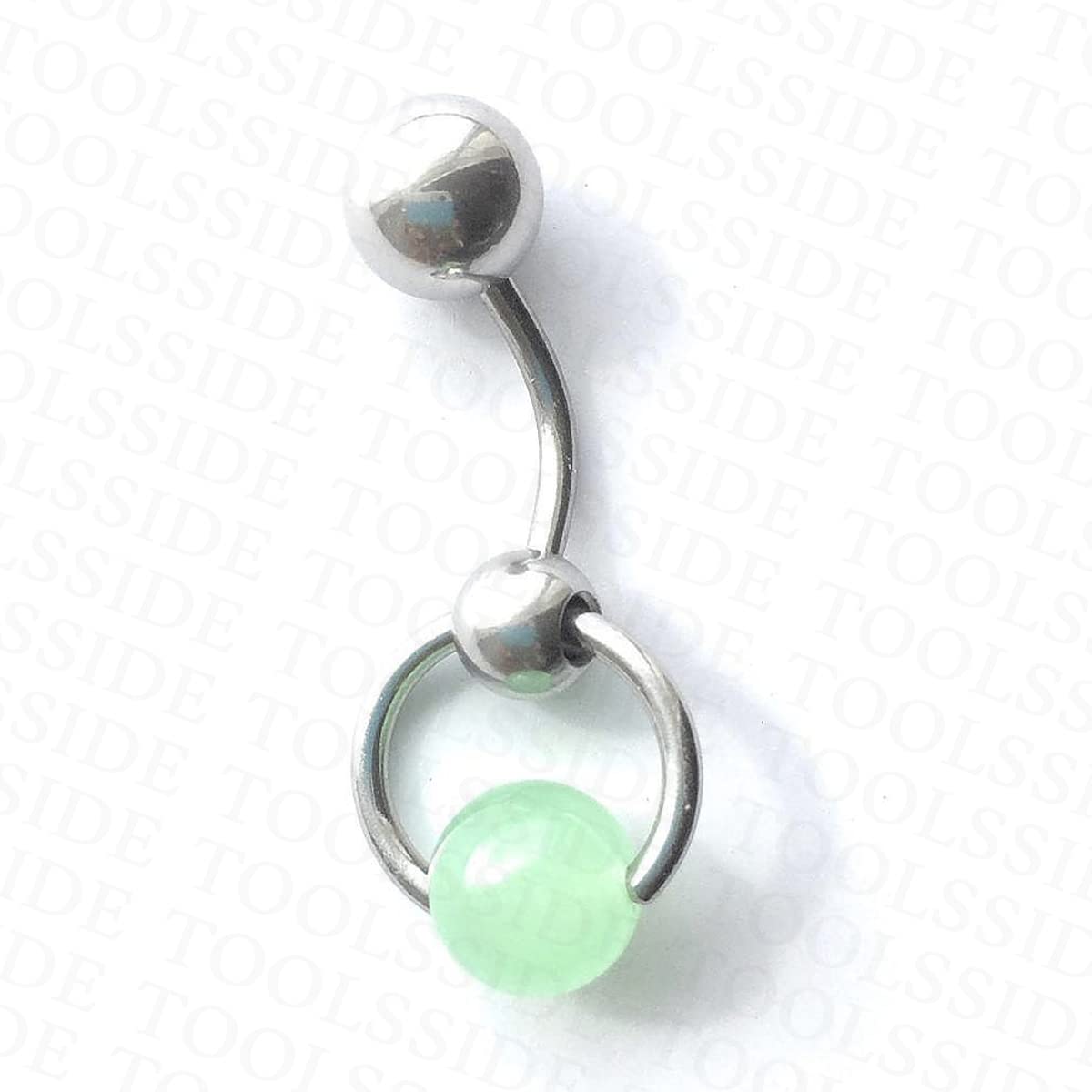 Vertical Hood Piercing Jewelry for Women with Calming Stone Chinese Jade - Belly Button Ring, Vch Jewelry Hood, Stainless Steel Belly Button Rings, Vch Piercing Jewelry 14g, Belly Button Piercing