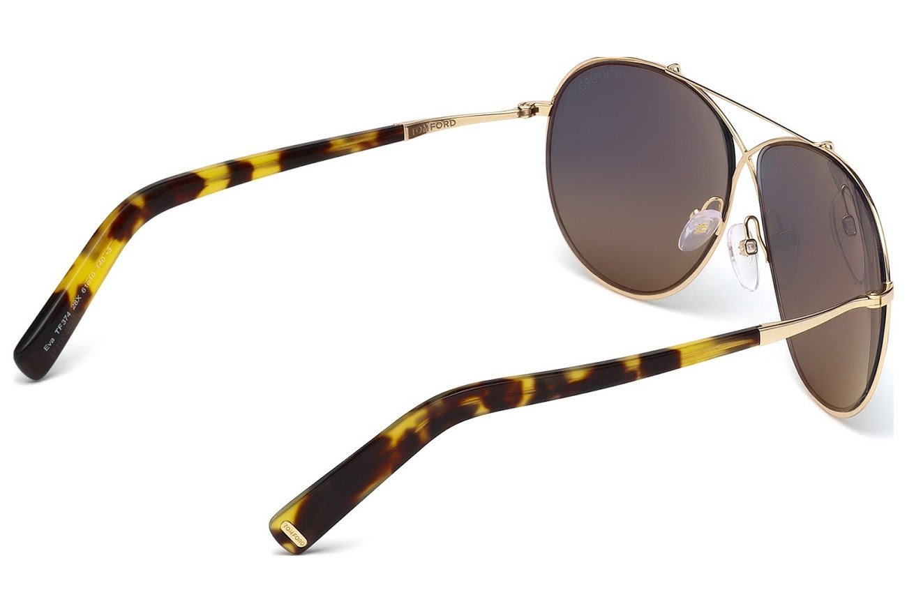 Tom Ford FT0374 28X Gold Eva Pilot Sunglasses Lens Category 2 Lens Mirrored Siz