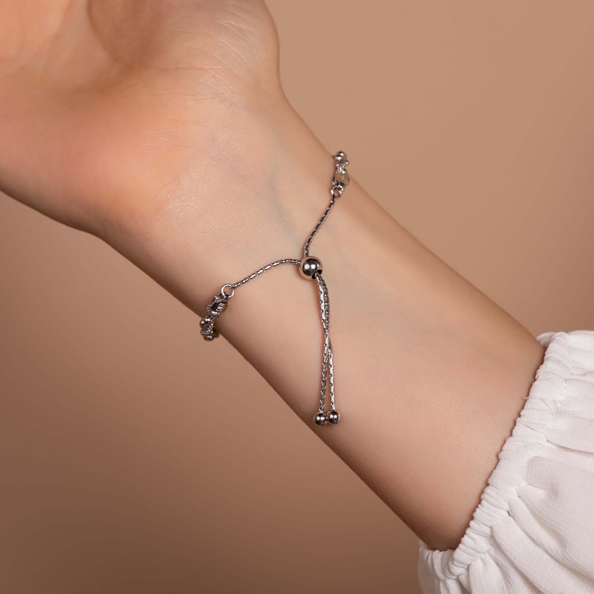 PORI JEWELERS Italian 925 Sterling Silver DC Ball Twisted Coreana Adjustable Bolo Bracelet (Yellow)
