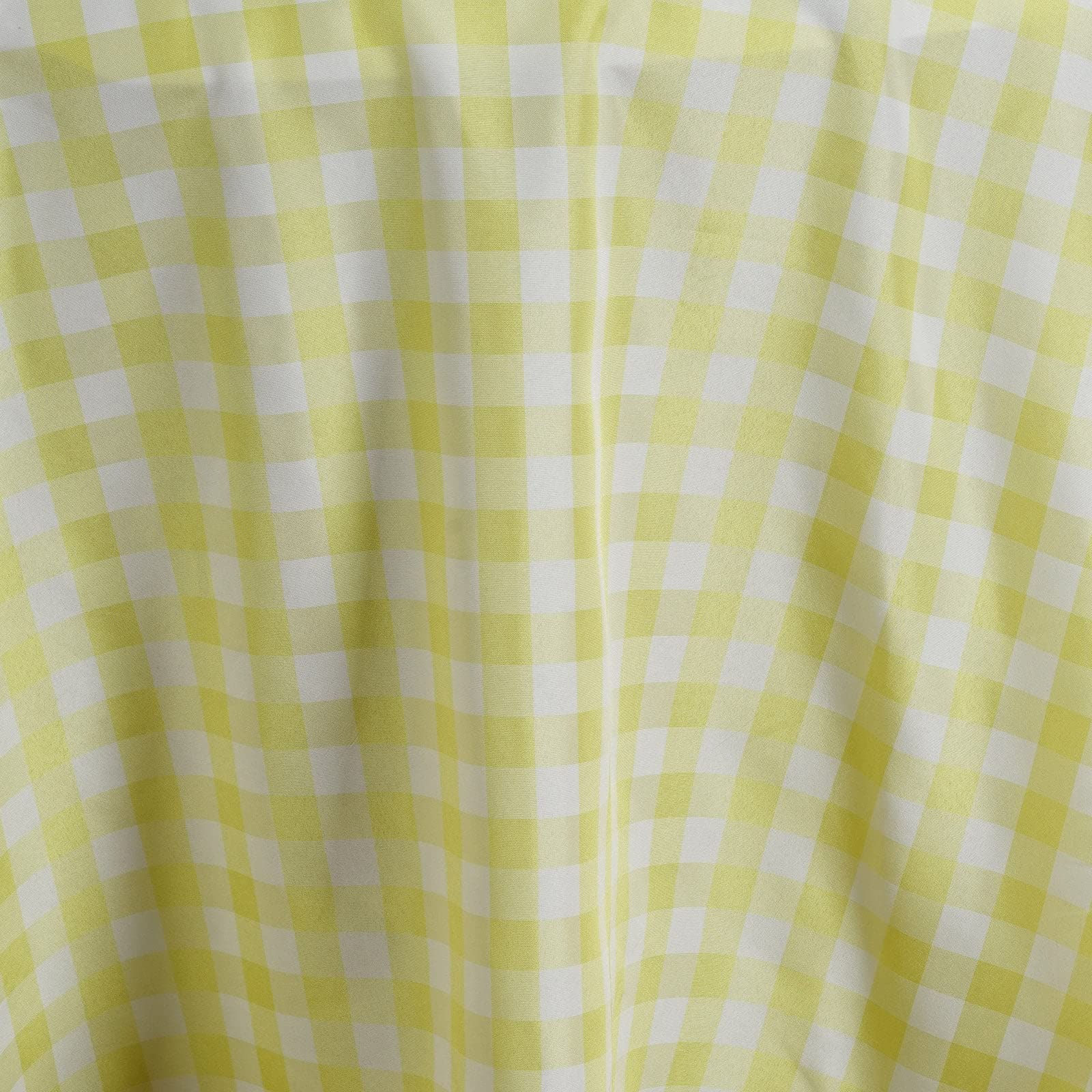 Tableclothsfactory 120" Round Yellow/White Checkered Wholesale Gingham Polyester Linen Picnic Restaurant Dinner Tablecloth