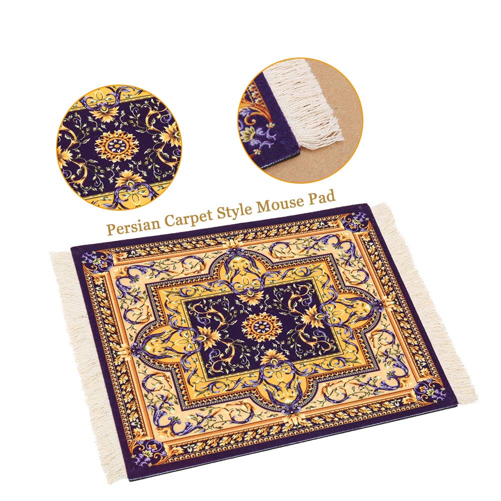 Vintage Mouse Pad, Persian Rug Style Anti-Slip Mouse Mat for Laptop Computer PC, Office Gaming Mousepad Oriental Persian Desk Rug Coaster by SubClap