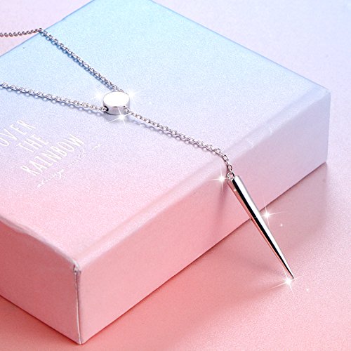 S925 Sterling Silver Multilayer Layered Connected Long Y Triple Pendant Necklace for Women