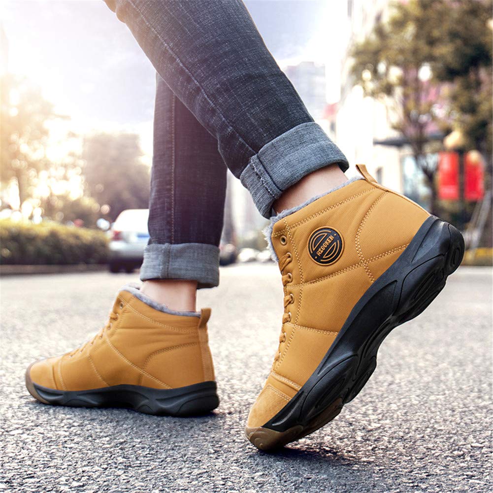 UPSOLO Mens Ankle Snow Booties Backpacking Hiking Boots Warm Soft Sole Comfortable Extra Wide Width Thicken Lightweight Walking Casual Sneakers(6919 Blue 44)