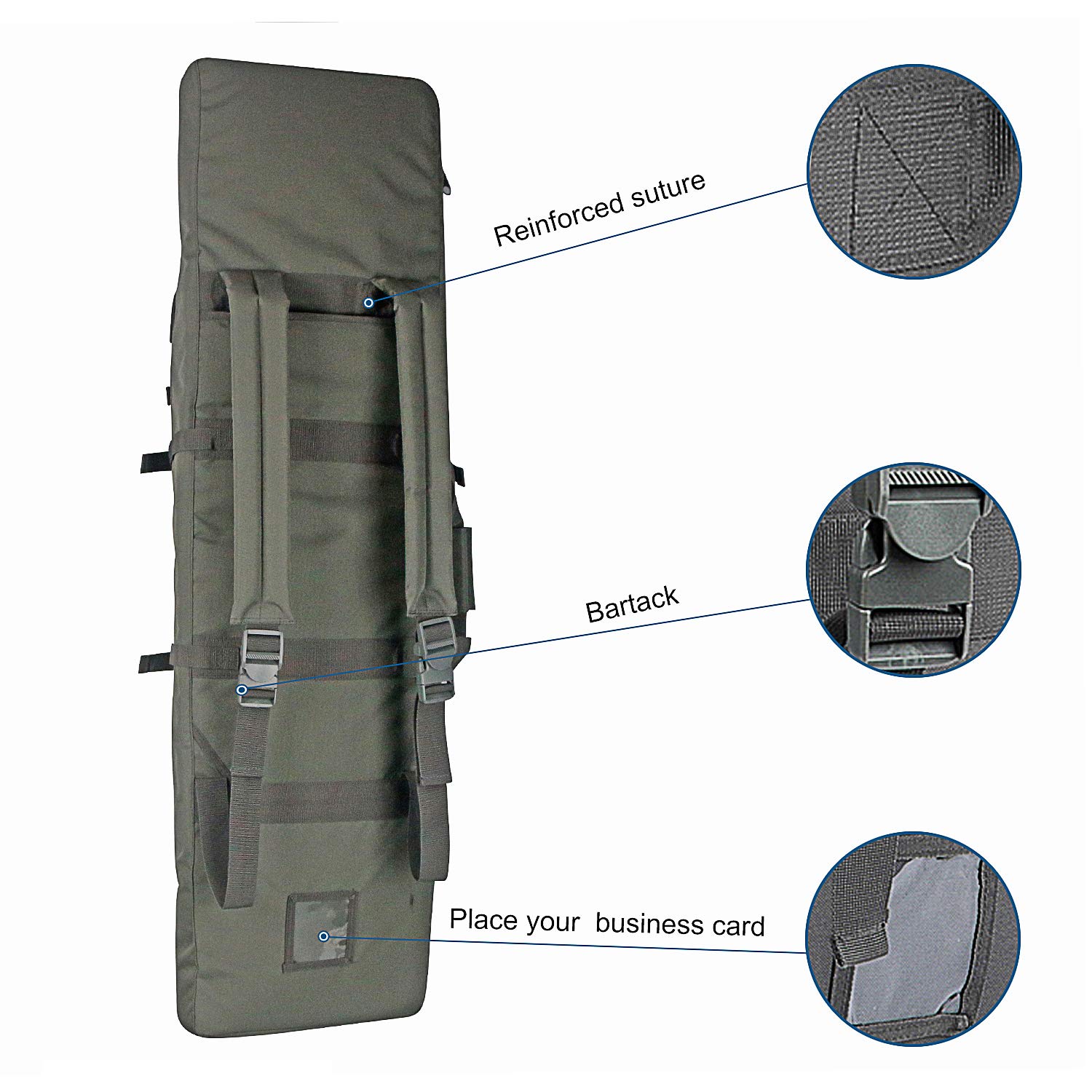 Warriors Product 48 Inch Double Long Rifle Gun Case Bag Outdoor Tactical Carbine Cases Water Dust Resistant Fireproof for Hunting Shooting (Grey, 48IN)