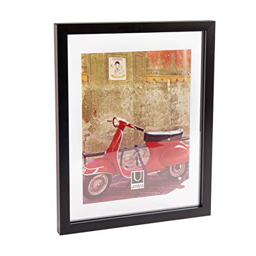 Umbra 316280-040 Floating Frame for Displaying Documents, Diploma, Certificate, Photo or Artwork, 11 x 14 8-1/2 x 11, Black