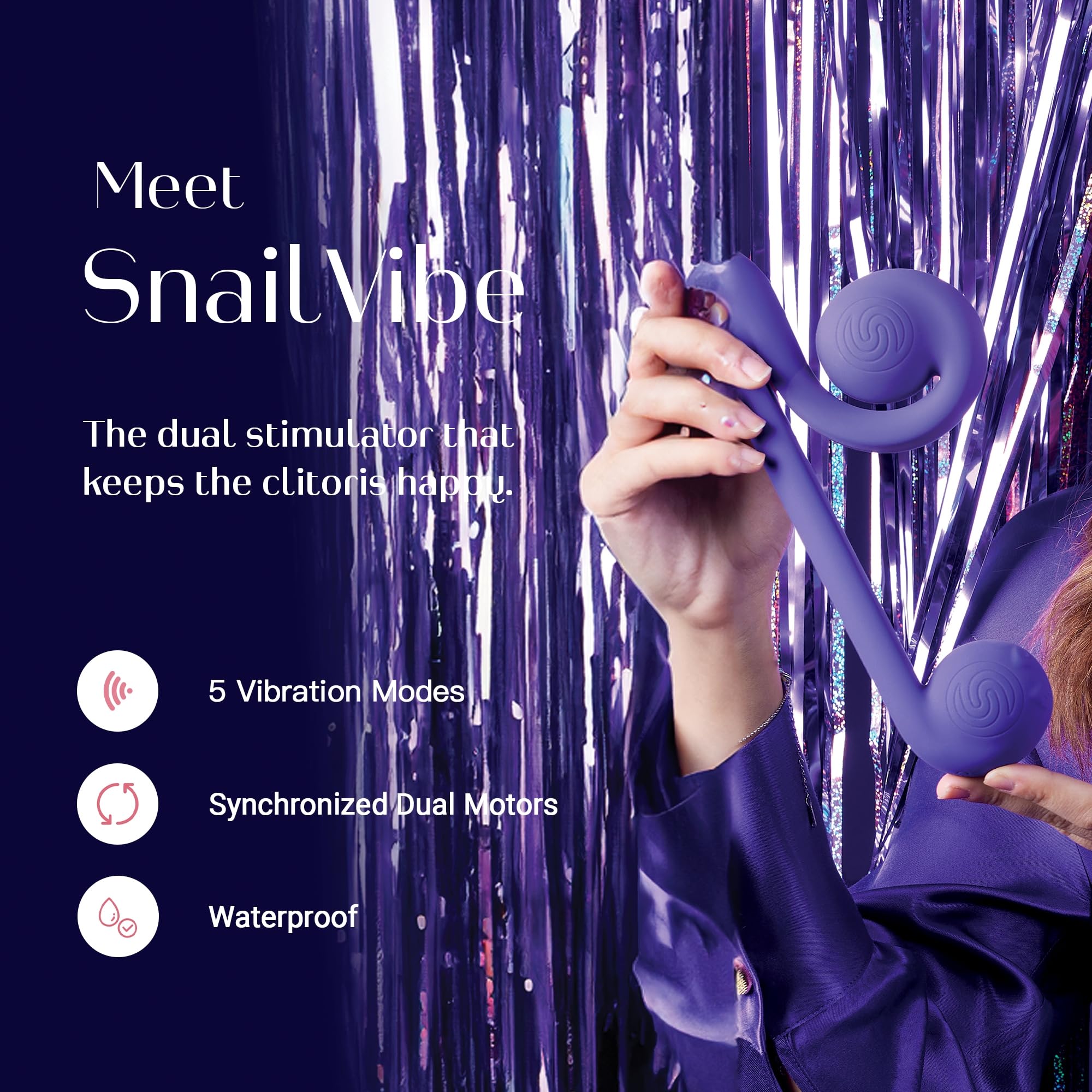 Snail Vibe Original Vibrator G-Spot Waterproof Stimulator Silicone Quiet Powerful Rechargeable Angled Sex Toys Adult Only (Pink)