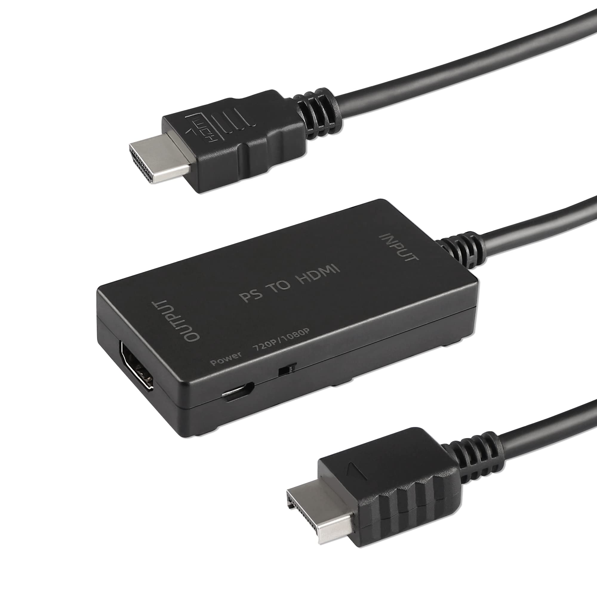 Xahpower PS2 to HDMI Adapter Converter, HDMI Link Cable Support 16:9/4:3 and HD 1080P Display for Sony Playstation 1/ Playstation 2/ Playstation 3(Plug and Play)