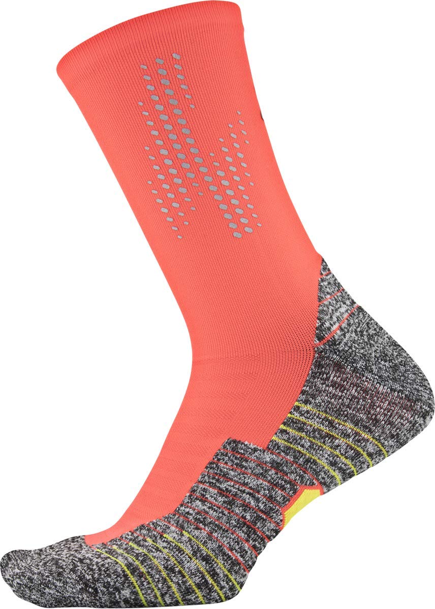 Under Armour Adult Run Cushion Crew Socks, 1-Pair , Afterburn Orange , Large