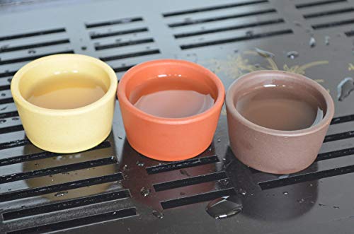 YXHUPOT 4pcs/Set Teacups Chinese Clay Zini Zisha Cup Kung Fu Tea (Dark Brown)