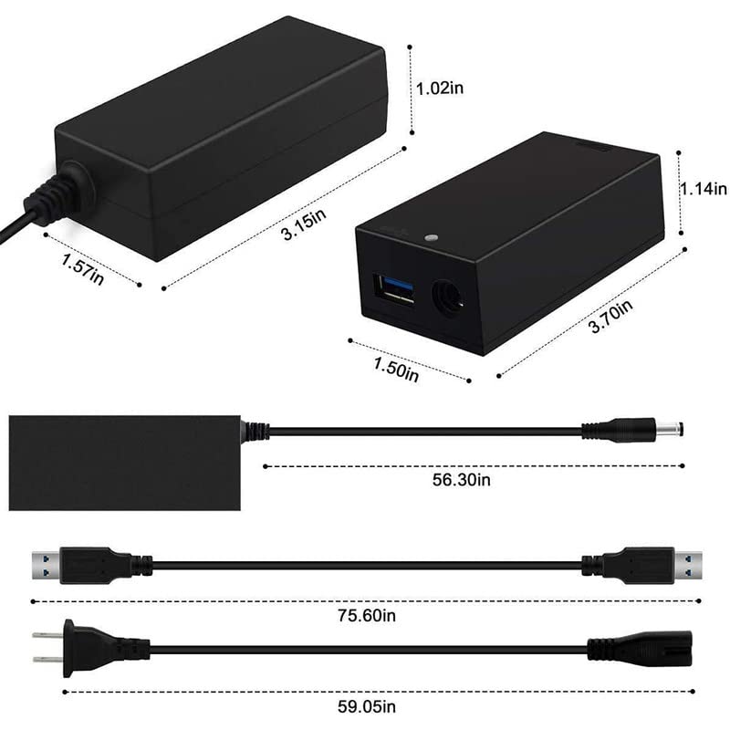 The perseids Kinect Adapter for Xbox One, Xbox One Power Supply Brick, AC Adapter Replacement Charger Power Cord Cable (Black)
