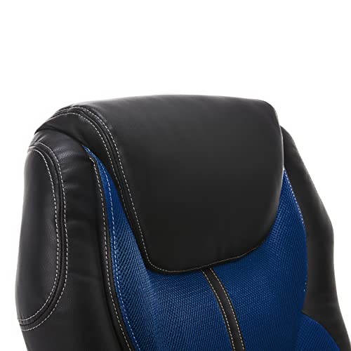 Serta Works Executive Office Chair, Faux Leather and Mesh, Streamline Blue