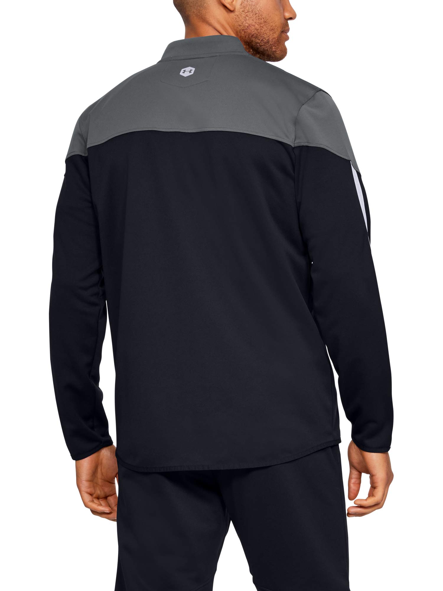 Under Armour Athlete Recovery Knit Hoodie, Pitch Gray (012)/Metallic Silver, Large