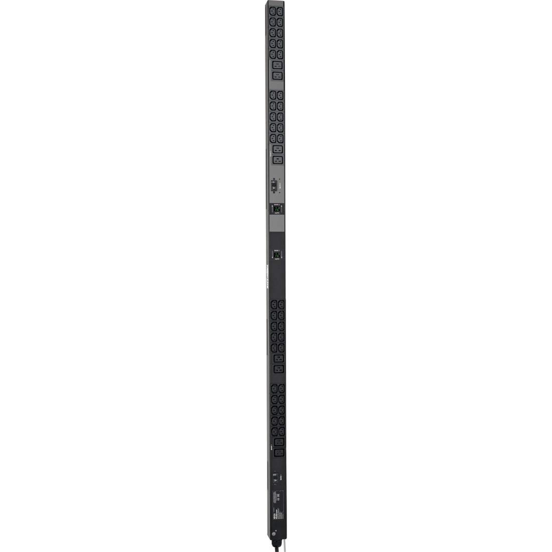 Tripp Lite Metered PDU, 30A, 48 Outlets (8 C19 and 40 C13), 208/240V, L6-30P, 10 ft. Cord, 0U Vertical Rack-Mount Power, TAA (PDUMV30HV2)