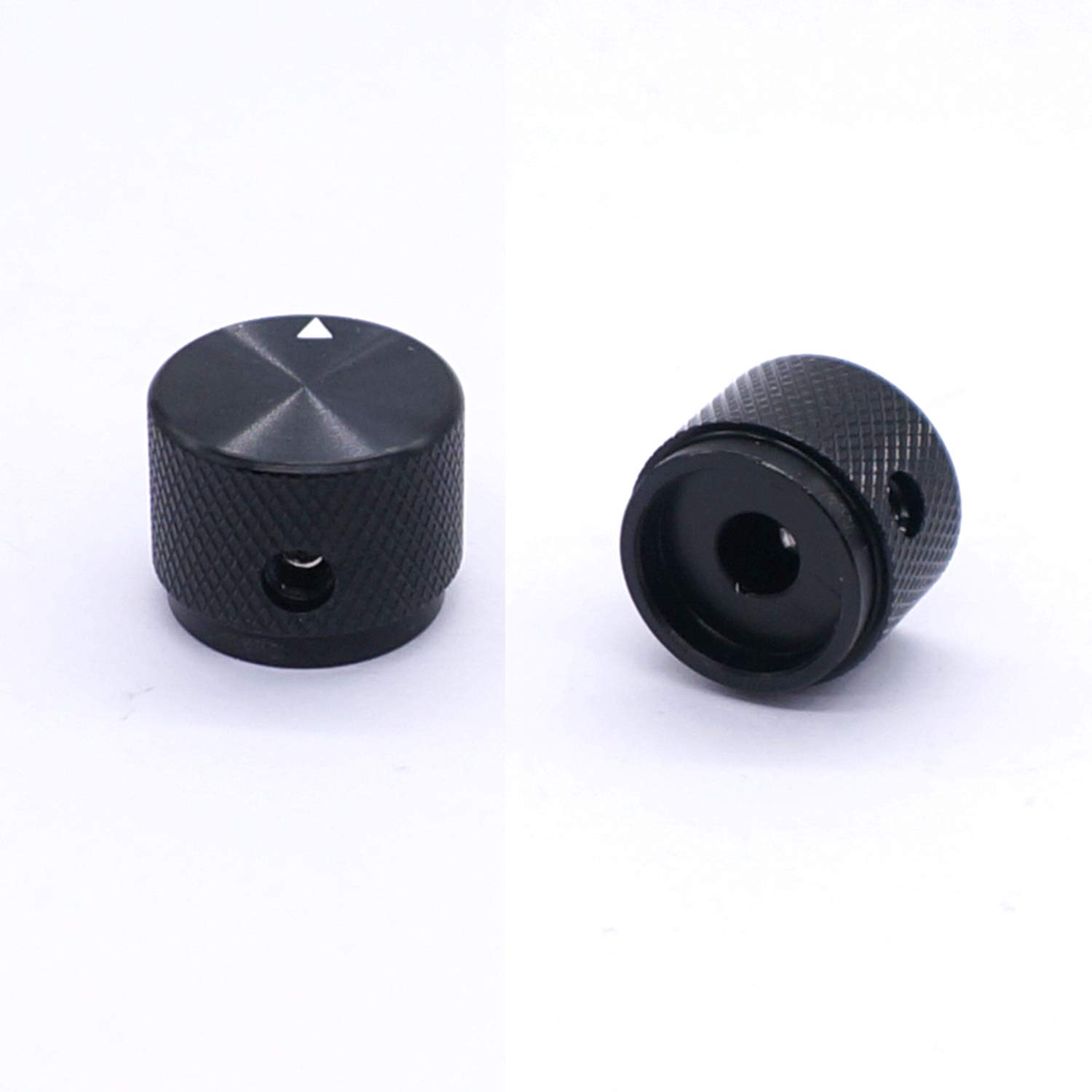 Taiss/ 2pcs Black Aluminum Rotary Electronic Control Potentiometer Knob For 6 mm Diameter Shaft, Volume Control Knobs, Audio knob, Guitar Knobs,Switch Knobs, 20mm dia. x 15.5mm height