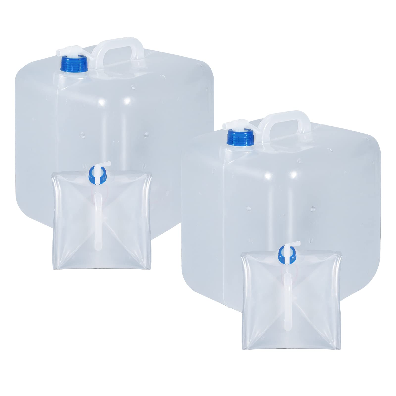 UMETASS 2 Pack-5.3 Gallon Collapsible Water Container with Storage Bags, Foldable Cube Water Jugs Portable Water Storage for Outdoors Camping Hiking (5.3Gallon-2pack)