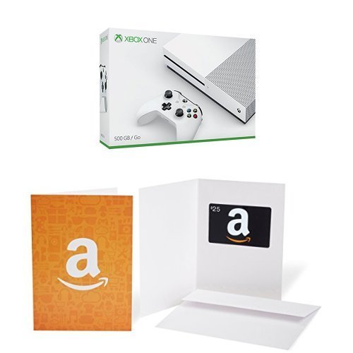 Xbox One S 500GB Console + $25 Amazon.com Gift Card Bundle (Renewed)