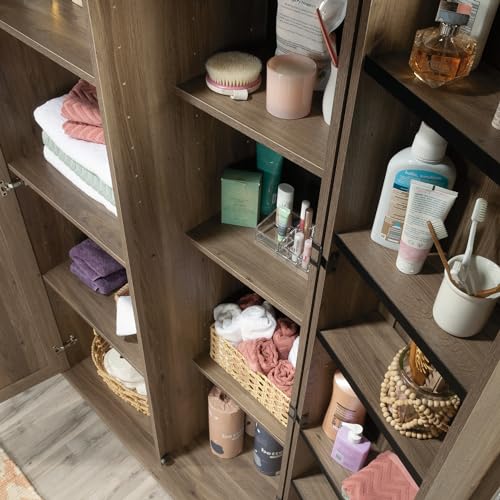 Sauder HomePlus Storage Pantry cabinets, L: 35.35" x W:17.09" x H: 71.22", Salt Oak finish