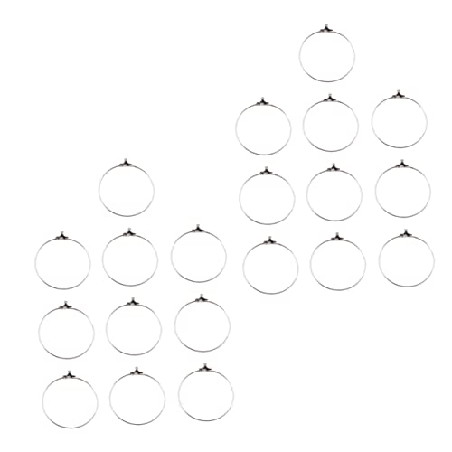 TEHAUX 20pcs Wire Earrings Hoops Dangle Earring Jewelry Accessories Beading Hoop Finding Earring Hoop Gold Earrings Backs for Studs Bezel Charms Pendants Jewelry Making Bead Circle Copper