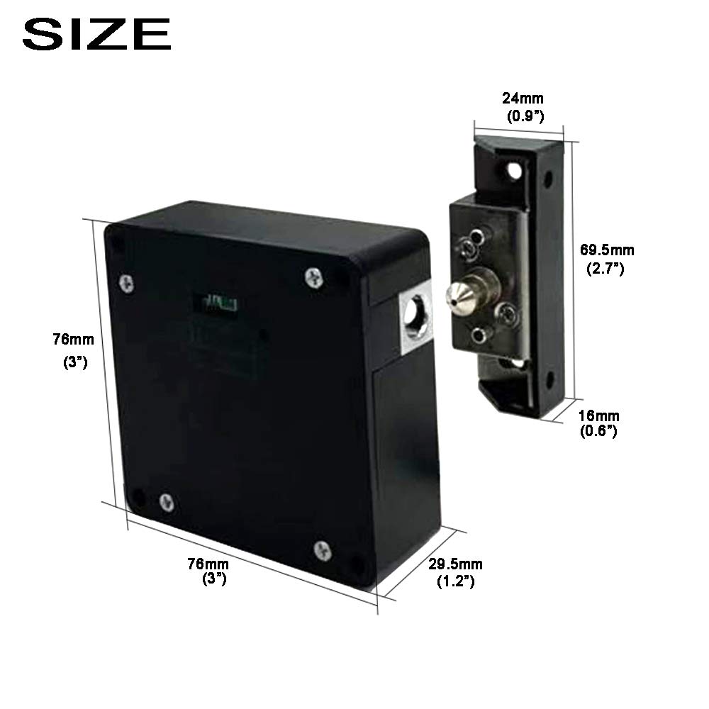 WOOCH RFID Lock Electronic Cabinet Lock, Hidden DIY Lock with USB Cable for Wooden Cabinet Drawer Locker Cupboard (2 Pack)