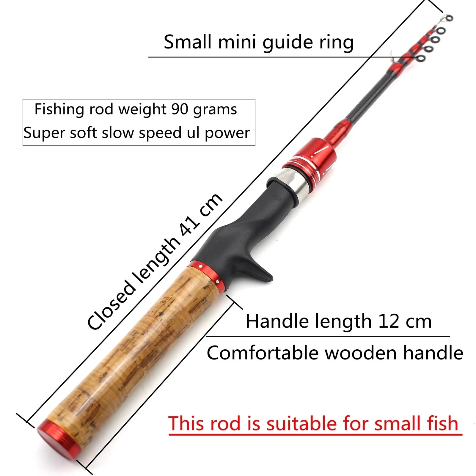 XBWEI 1.8M Ul Power Telescopic Spinning Fishing Rod Lure Weight 1-5g Beginners Catch Small Fish Pole So Soft Slow Rod ( Color : Casting Rod , Size : 168cm )