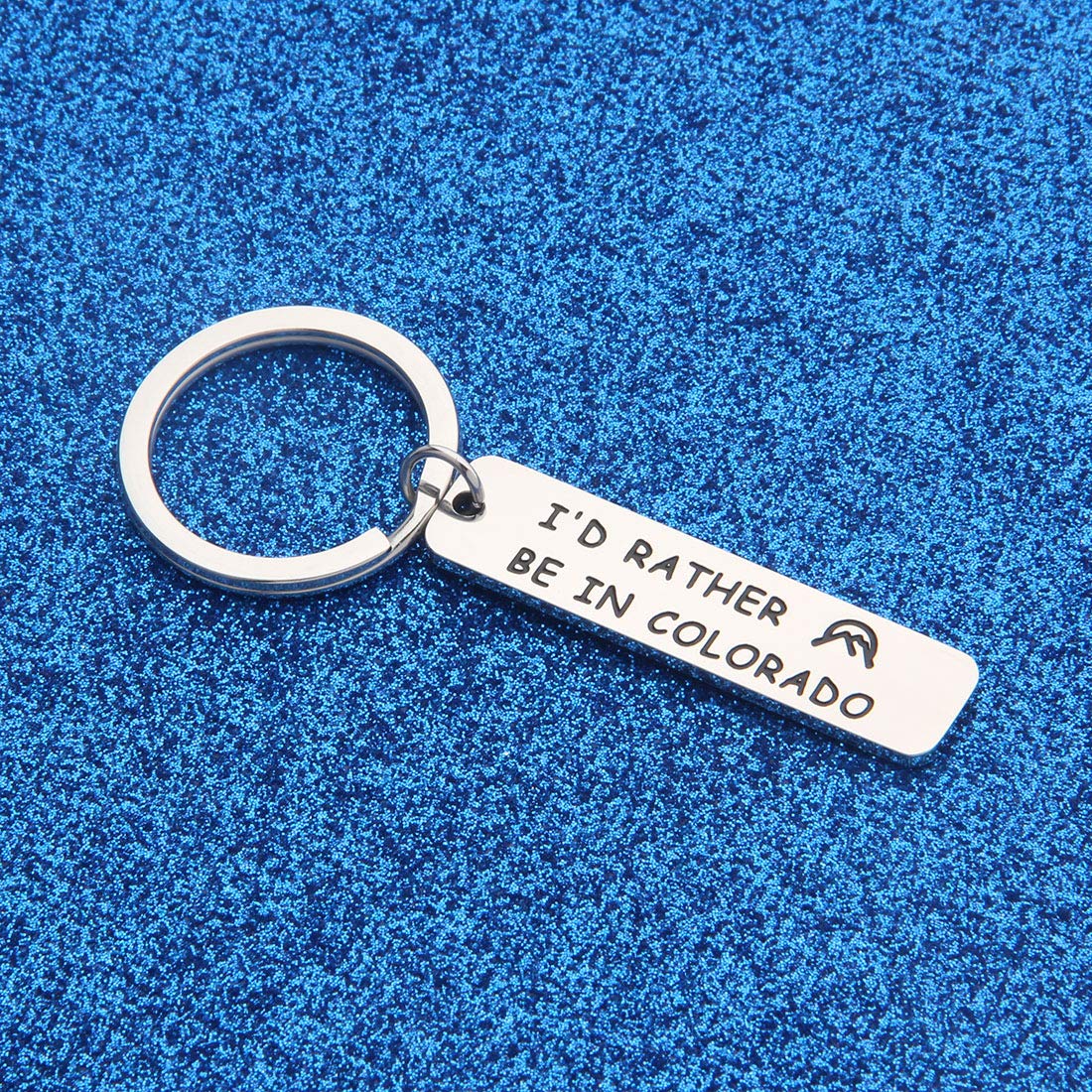 WUSUANED I'd Rather Be in Colorado Keychain with Mountain Sunrise Outdoors Relax Gift for Nature Lover (I'd rather be in Colorado)