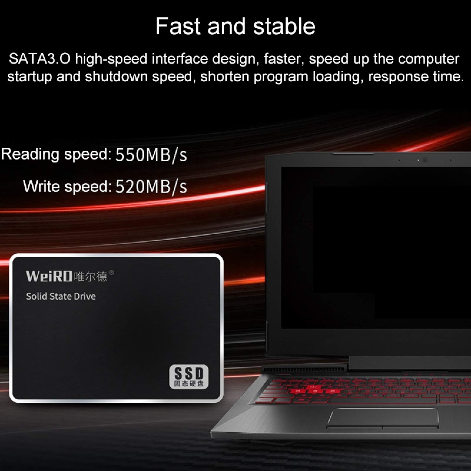 Weird S500 120GB 2.5 inch SATA3.0 Solid State Drive for Laptop, Desktop Easy to use