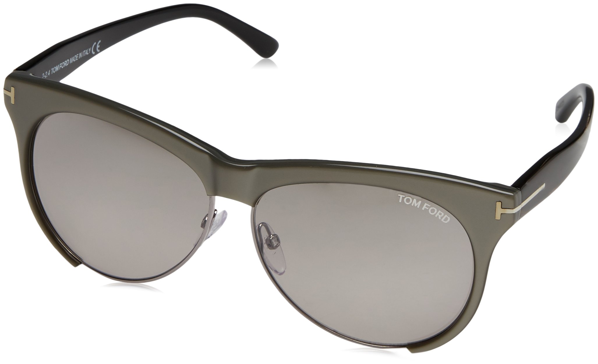 Tom Ford Women's Leona Sunglasses, Mirrored Brown Lens with Bronze Frame