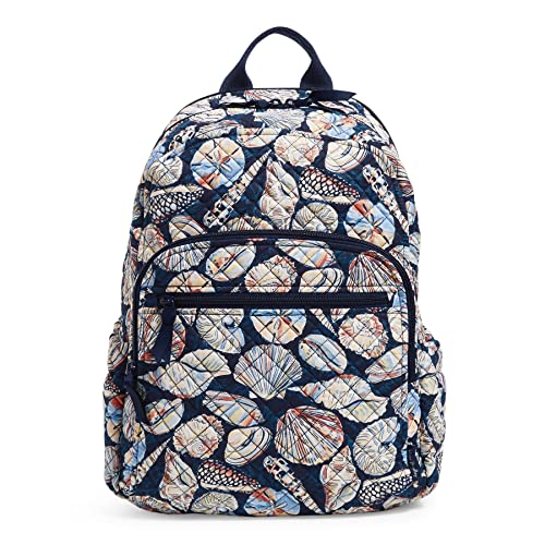 Vera Bradley Women's Cotton Campus Backpack, Morning Shells - Recycled Cotton, One Size