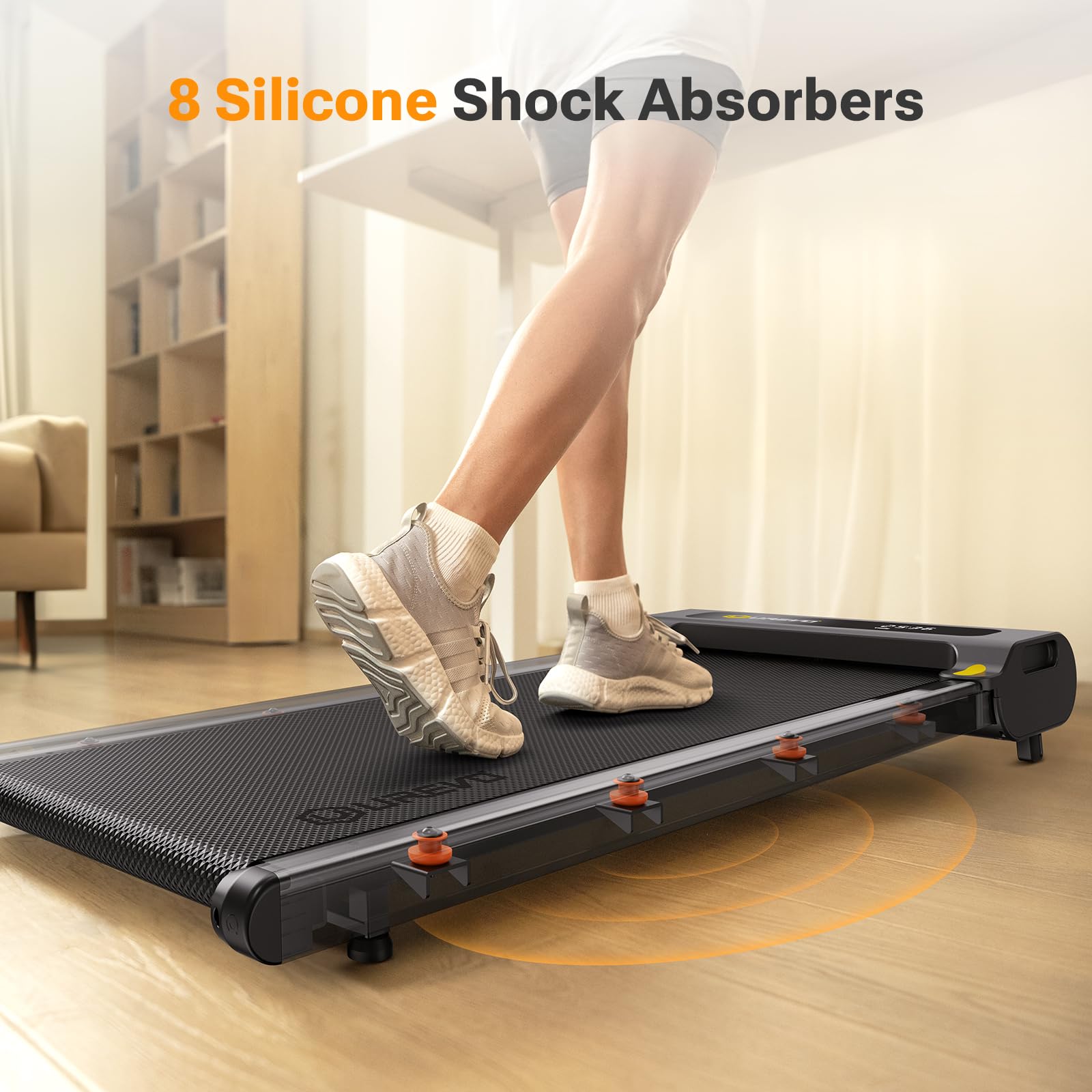 UREVO Walking Pad with Incline, Incline Under Desk Treadmill for Home/Office, 2.25 Horsepower Inclined Treadmills with Remote Control, LED Display, 265lbs Weight Capacity