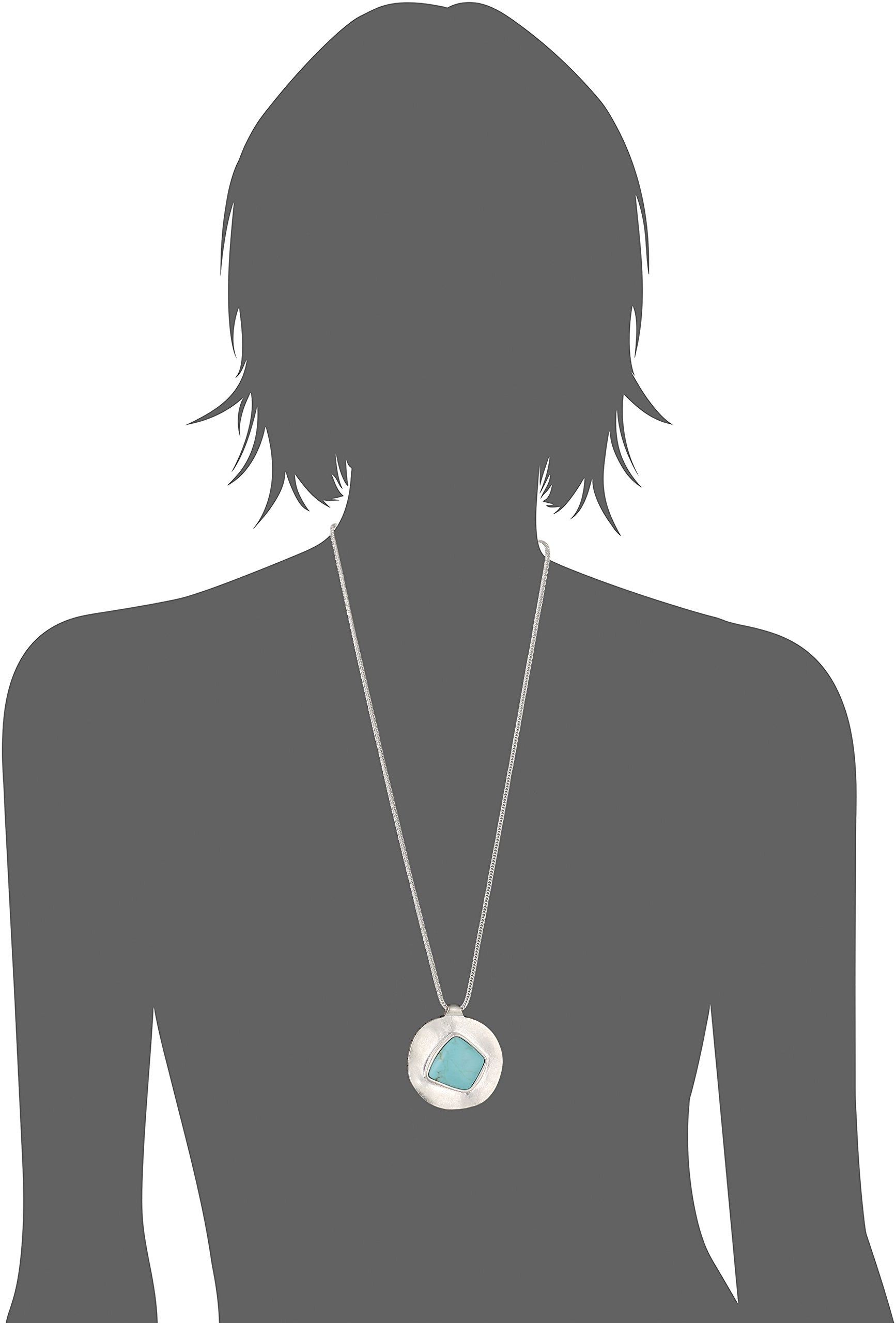 The Sak womens Semi-Precious Irregular Stone Turquoise Pendant Necklace