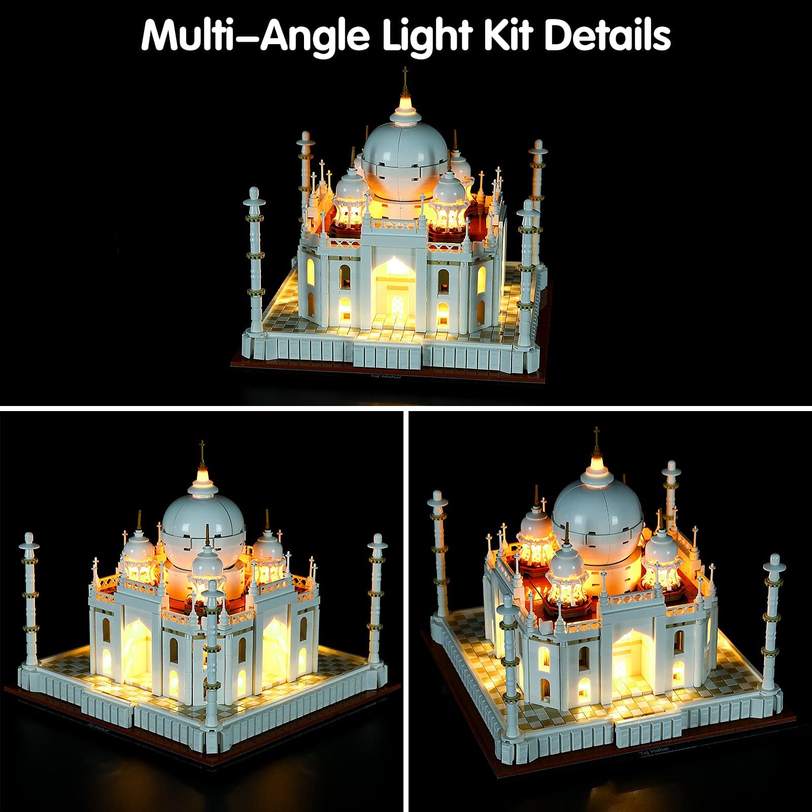 Xunsan LED Light Kit for Lego 21056 Taj Mahal, LED Lighting Set Compatible with Lego 21056 Building Blocks Model (Only LED Light Kit)