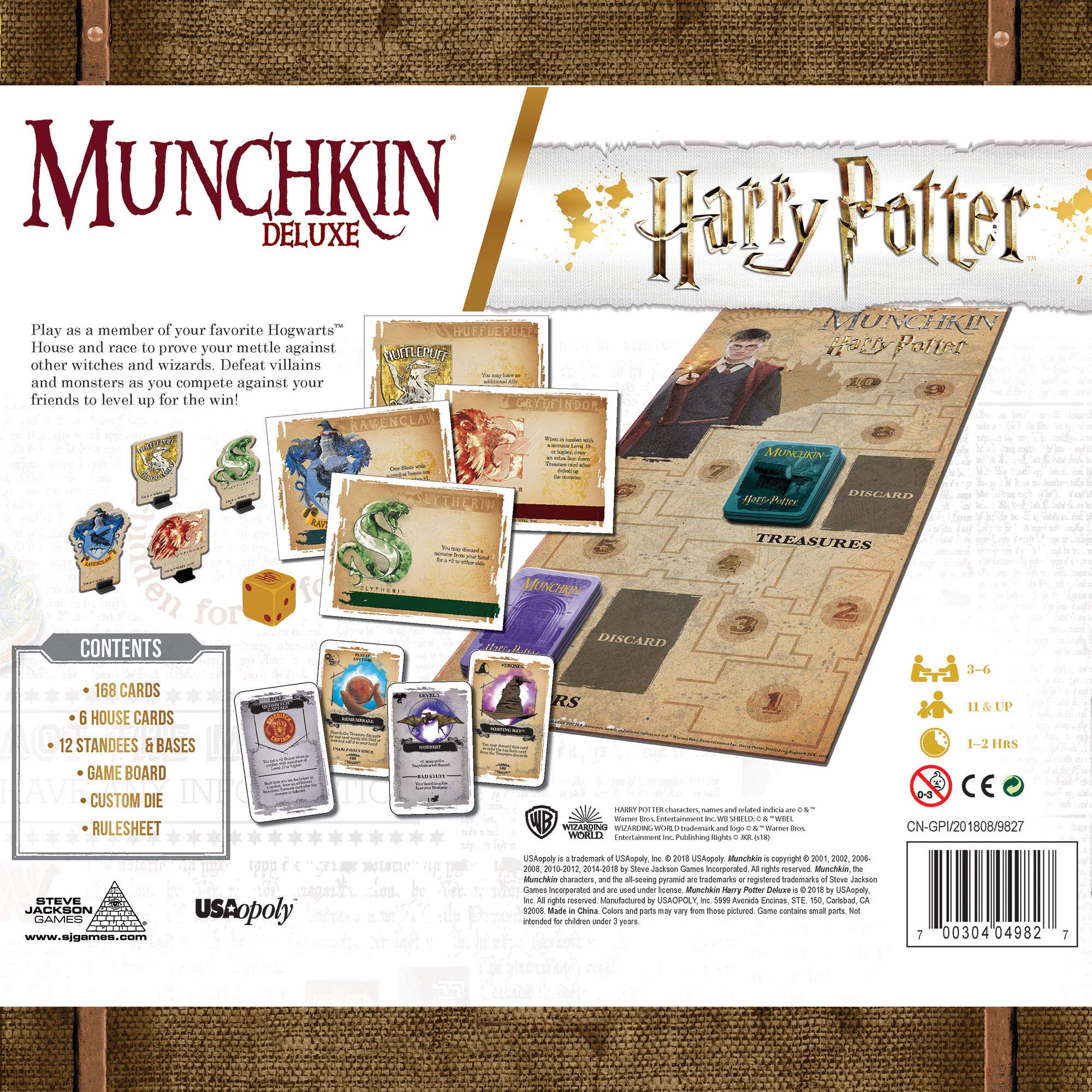 USAOPOLY Munchkin Deluxe Harry Potter Board Game | Officially Licensed Harry Potter Gift | Collectible Steve Jackson's Munchkin Game, Mixed Colours