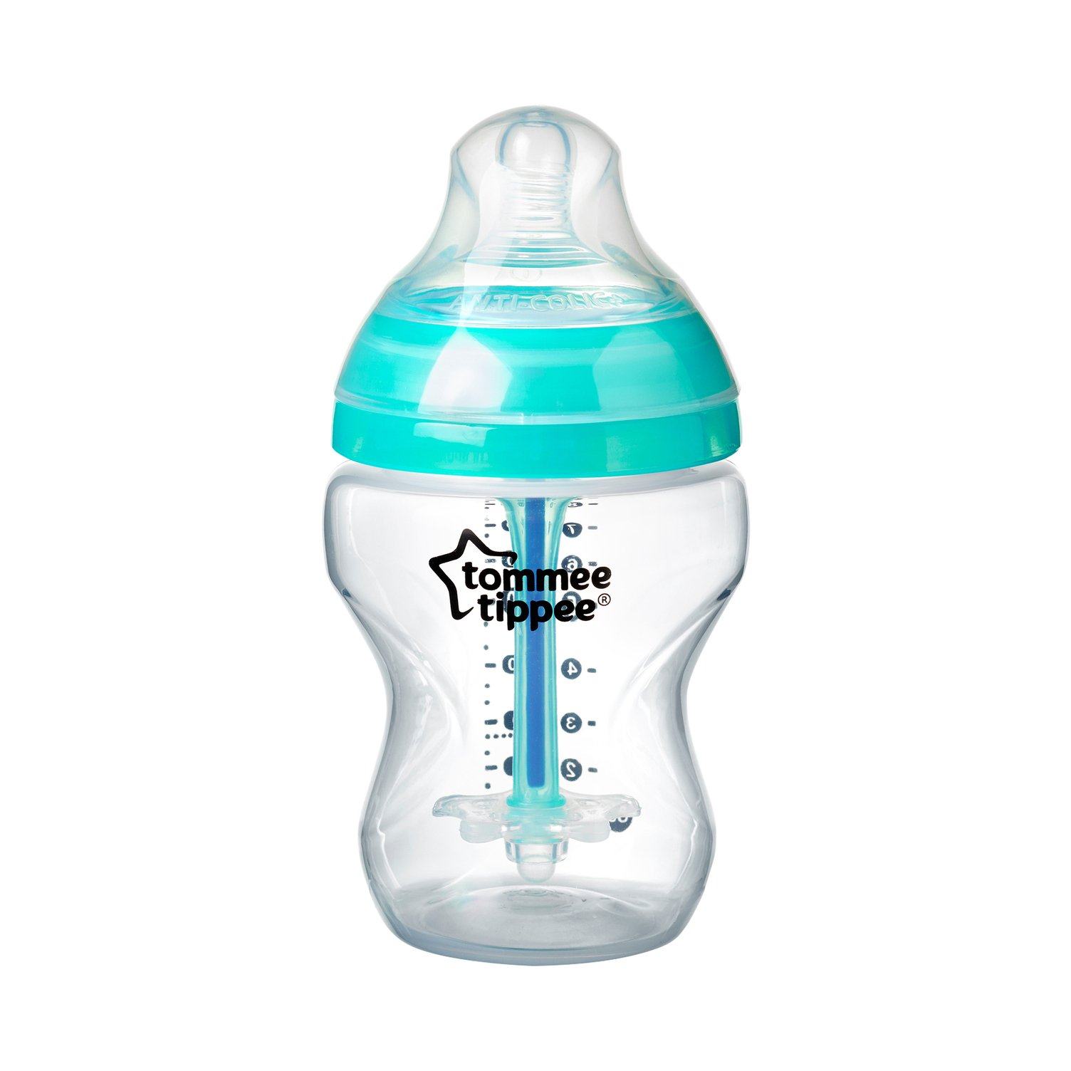 Tommee Tippee Advanced Anti-Colic Baby Bottle, Slow Flow Breast-Like Nipple, Heat-Sensing Technology, BPA-Free - 9 Ounce, 1 Count