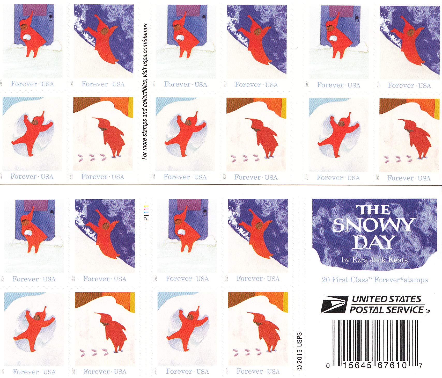 USPS Snowy Day Forever Postage Stamps (20 Stamps)