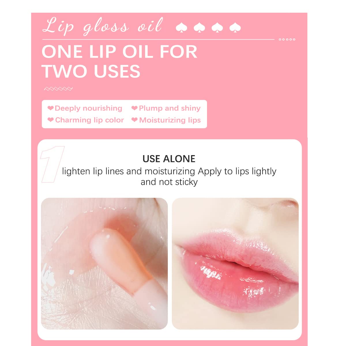 WFWJ 2 Pcs Hydrating Lip Glow Oil,Plumping Lip Oil,Tinted Lip Balm Lip Care,Moisturizing Lip Gloss,Lip Plumper Gloss Make Lips Fuller and Moisturizing(#015 Cherry)