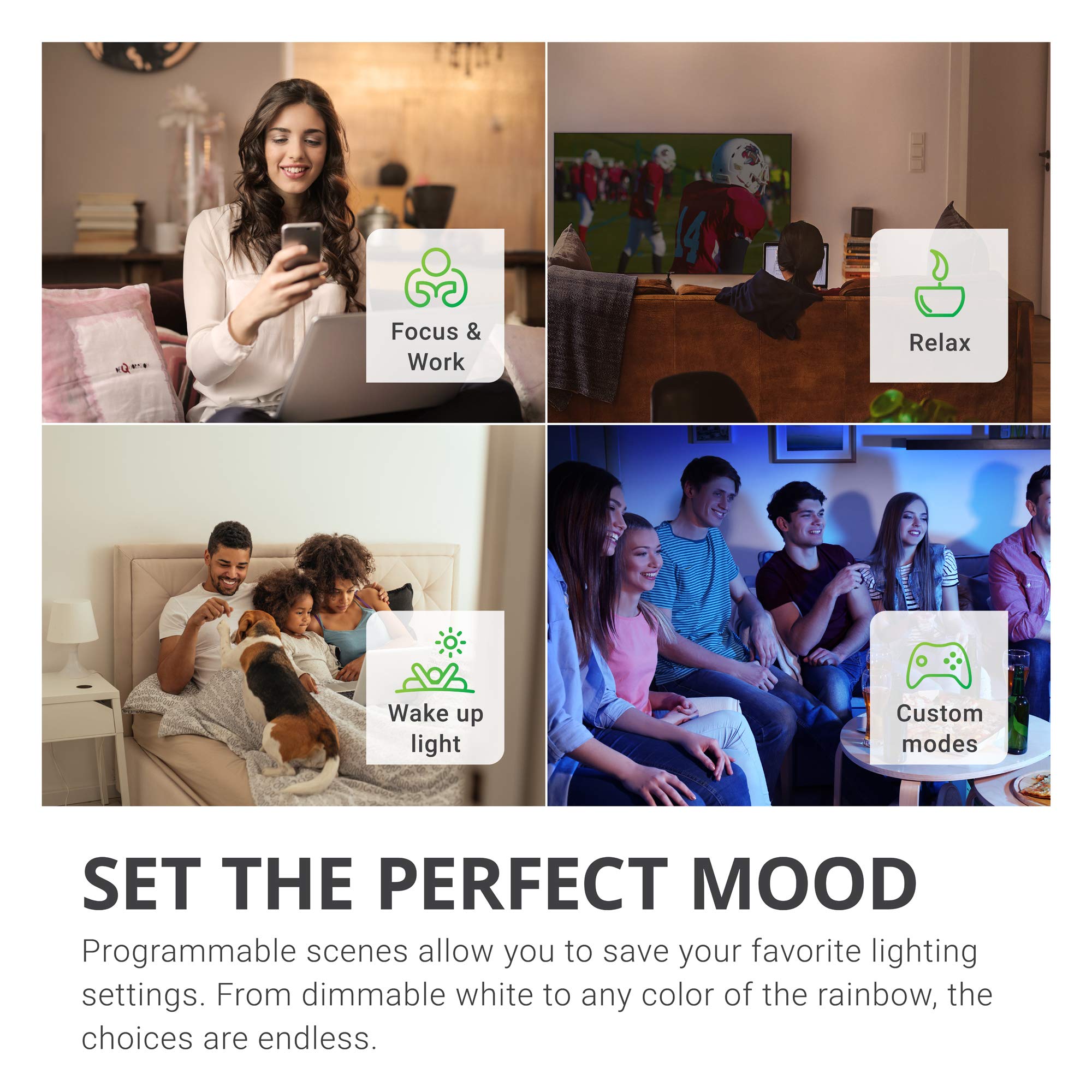 Sunco PAR30 WiFi Smart Flood Lights Bulbs, Alexa RGB LED Color Changing Light, 11W, Outdoor, Dimmable, Tunable White CCT, Google Assistant Amazon Alexa Compatible - No Hub Required 2 Pack