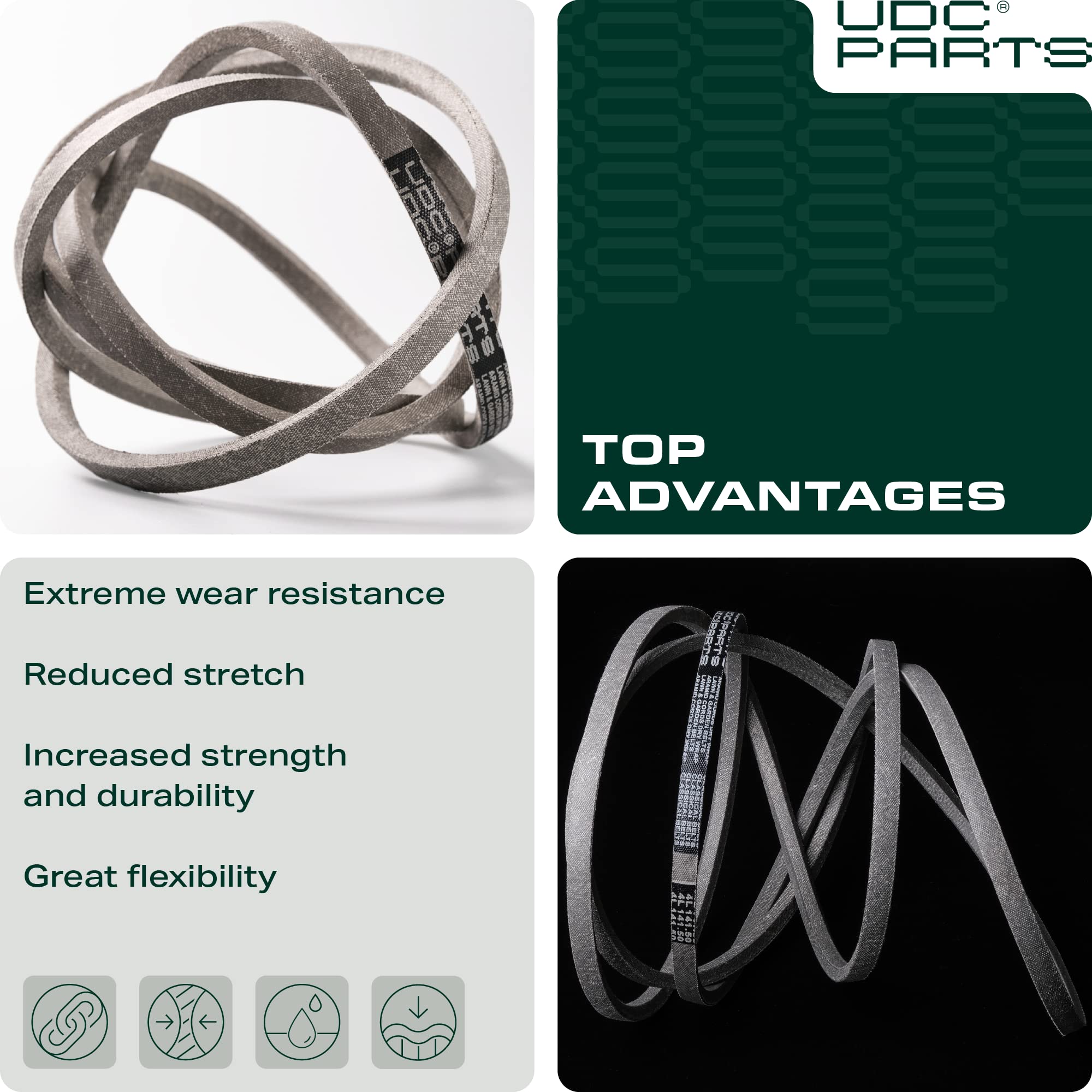 UDC Parts Mower Deck Belt 144959 / Kevlar Cord / 95.400 inches/for Husqvarna Craftsman Poulan 532144959