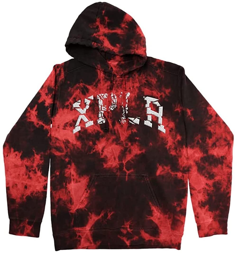 XPLR Shatter Red Tie Dye Sam and Colby Merch Two Piece Set Sweatshirt Sweatpants Long Sleeve Men Women's Set (Hoodie+Pants-WP06544,M)