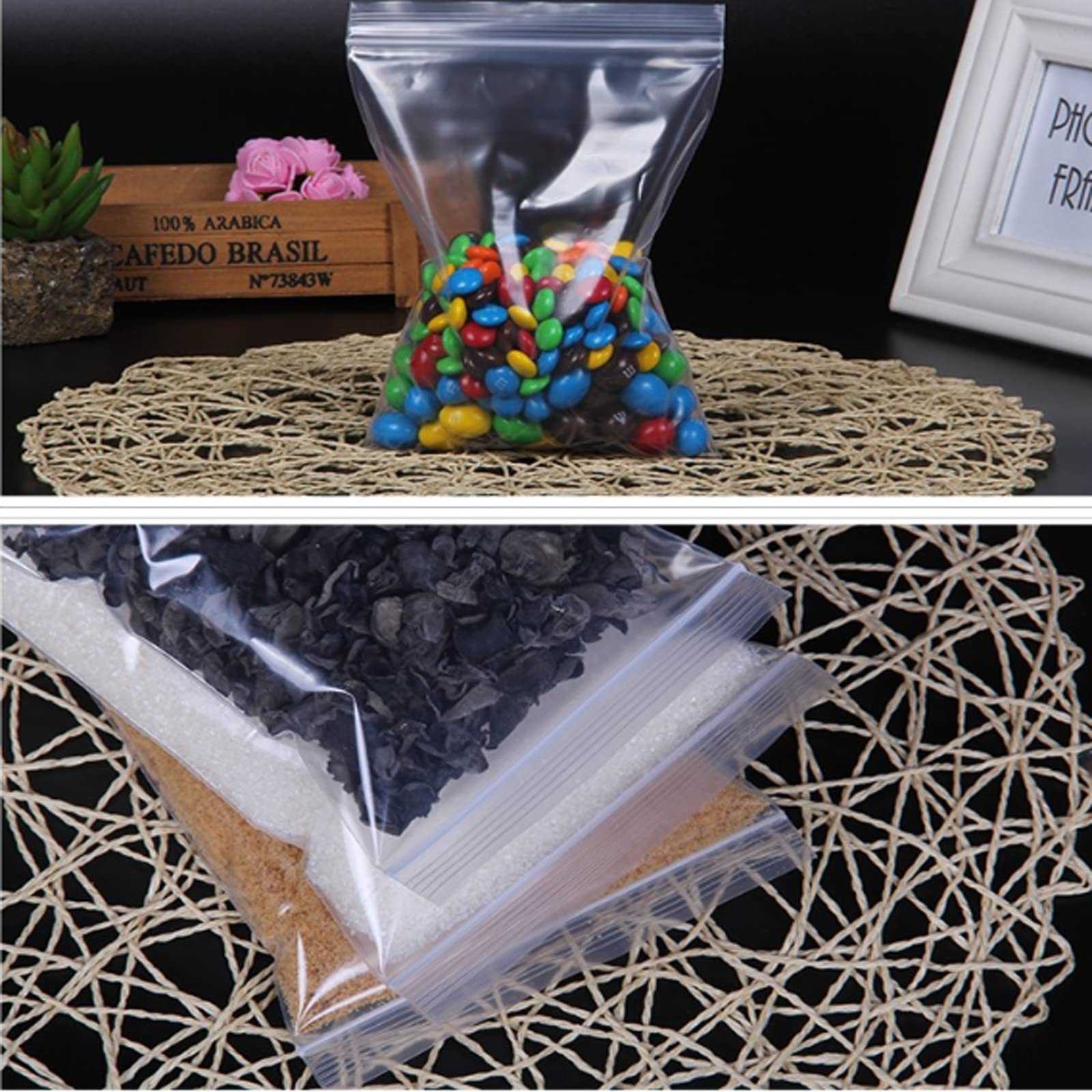 Small Plastic Bags - Small Ziplock Bag 100Pcs, 10.5''X 15'' Clear Plastic Jewelry Zip Bags, Reclosable Mini Zip Top Lock Small Baggies, Poly Baggies For Pills, Meds, Dime, Travel, Storage, Packaging