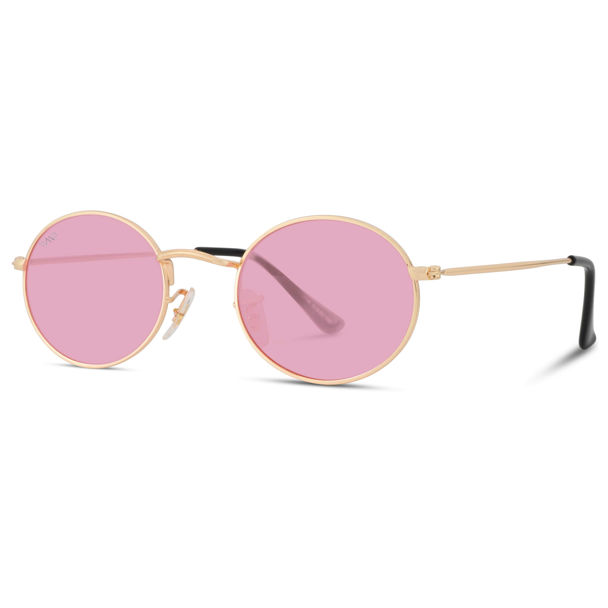 WearMe Pro - Small Oval Metal Frame Tinted Lens Sunglasses