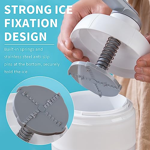 Yanpoake Manual Ice Shaver Snow Cone Machine Portable Shaved Crushed Ice Maker Crusher with 2 Free Ice Cube Tray for Home Outdoors Use