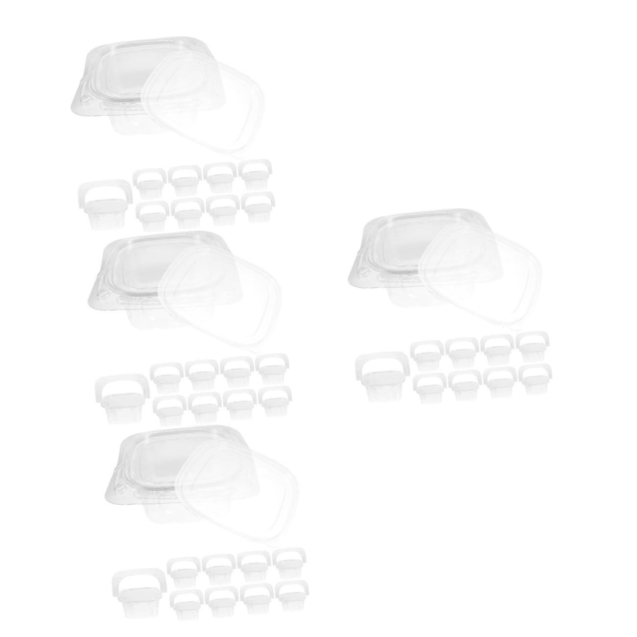 ULTECHNOVO 40 pcs transparent cake box plastic cereal bowls dry nut holder mini cake containers with lids mini cupcake container yogurt containers fruit container dumpling the pet packing box