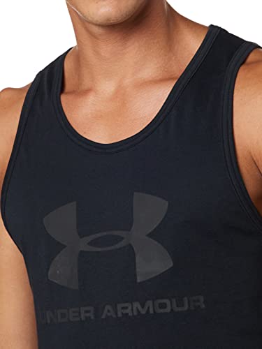 Under Armour Men's Sportstyle Logo Tank, Black (001)/Quirky Lime, X-Small