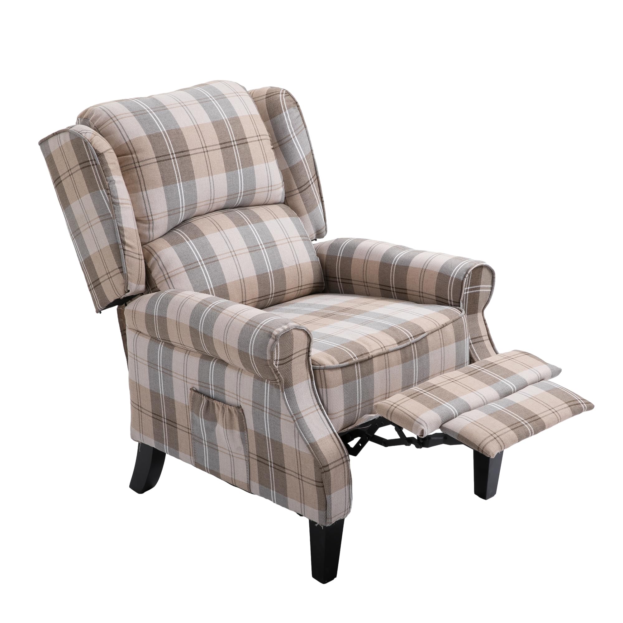 Wingback Recliner Chair,Comfy Wingback Recliner Chair with Adjustable Backrest,Modern Fabric Single Sofa Armchair for Living Room Office Home Theater (Blue)
