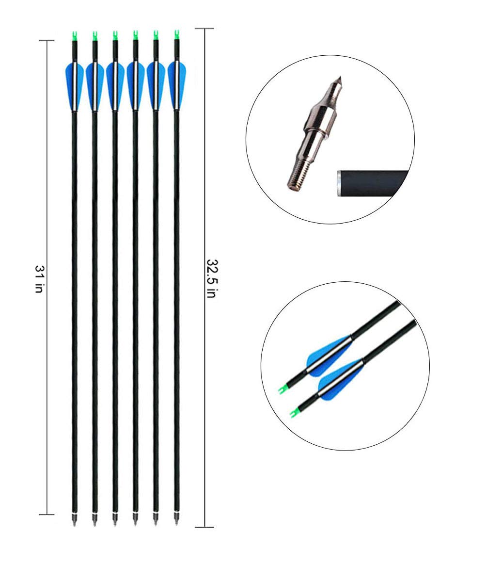 Vogbel Archery Takedown Recurve Bow and Arrows Set 30lb 40lb Right Hand Longbow Kit Straight Bow for Adults Beginner Shooting Training (Black, 40lb)