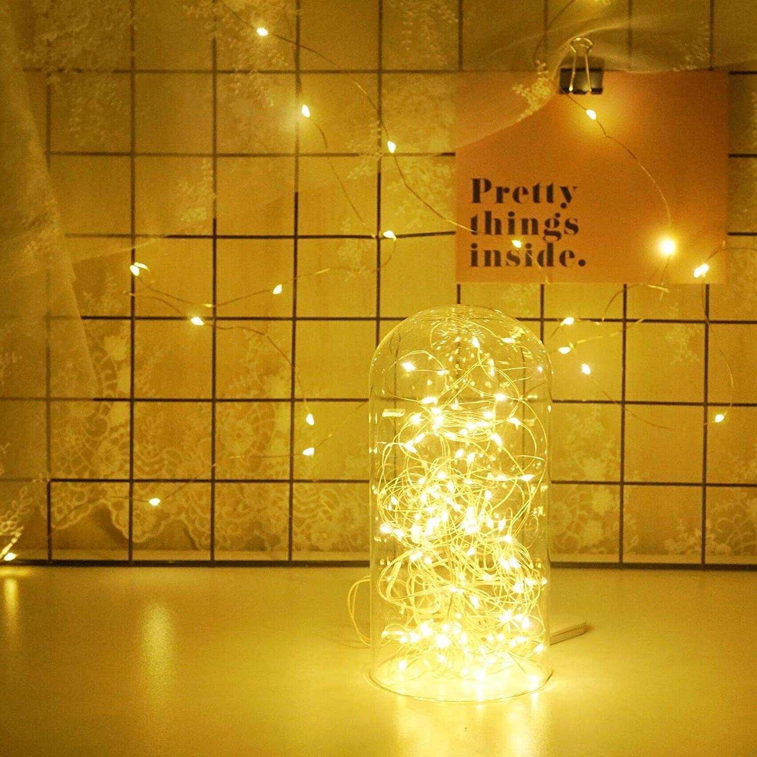 UFAY 15 Pack Fairy Lights Battery Operated(Batteries Included), 10ft 30 LED Silver Wire String Lights Waterproof Firefly Mini Led Starry Light for Party Crafts Wedding Christmas Decor(Warm White)