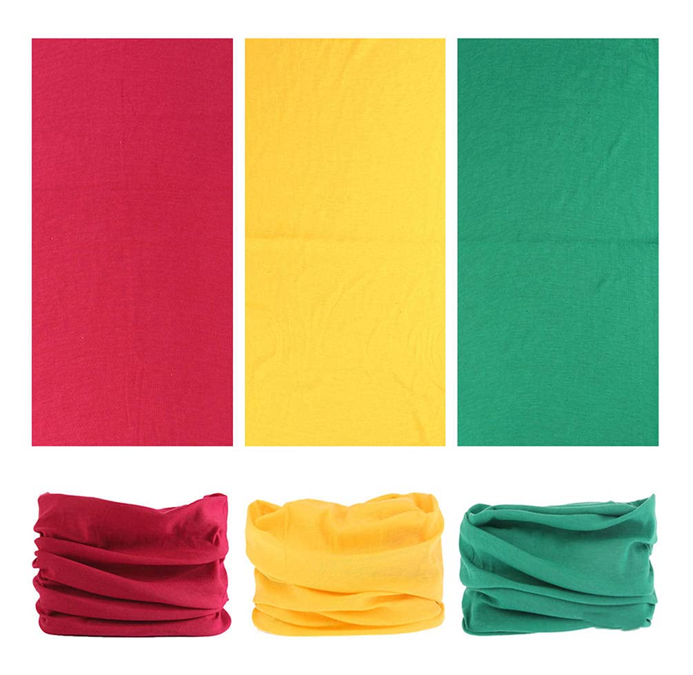 VANCROWN Neck Gaiter Headband Headwear Head Wrap Face Mask Magic Scarf Bandana for Men and Women (12PCS.Solid Color.4)