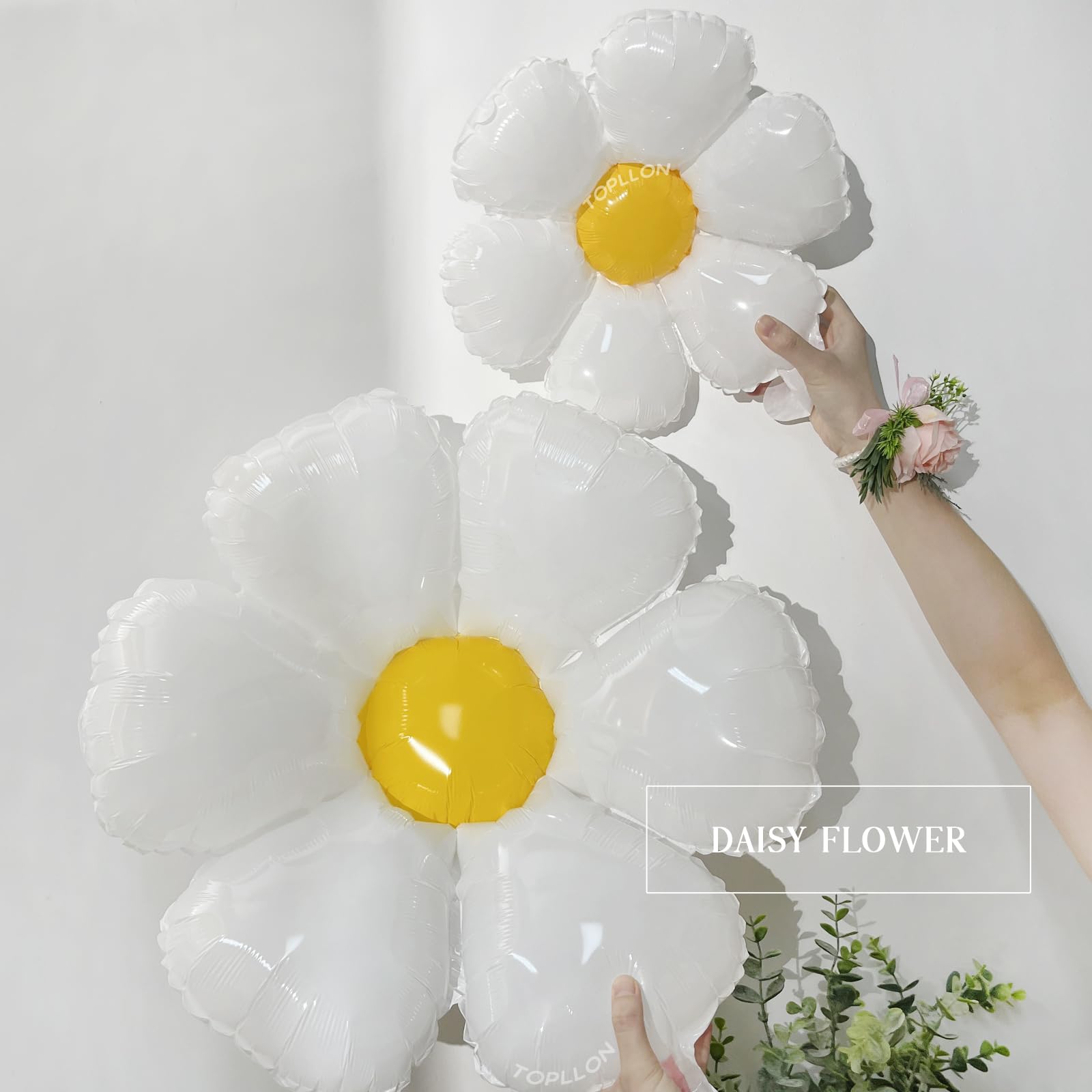 TOPLLON Daisy Balloon Garland Arch Kit 10ft Thicker Daisy Birthday Decorations 4pcs Daisy Balloons Two Groovy Decorations Girl Birthday Party Baby Shower