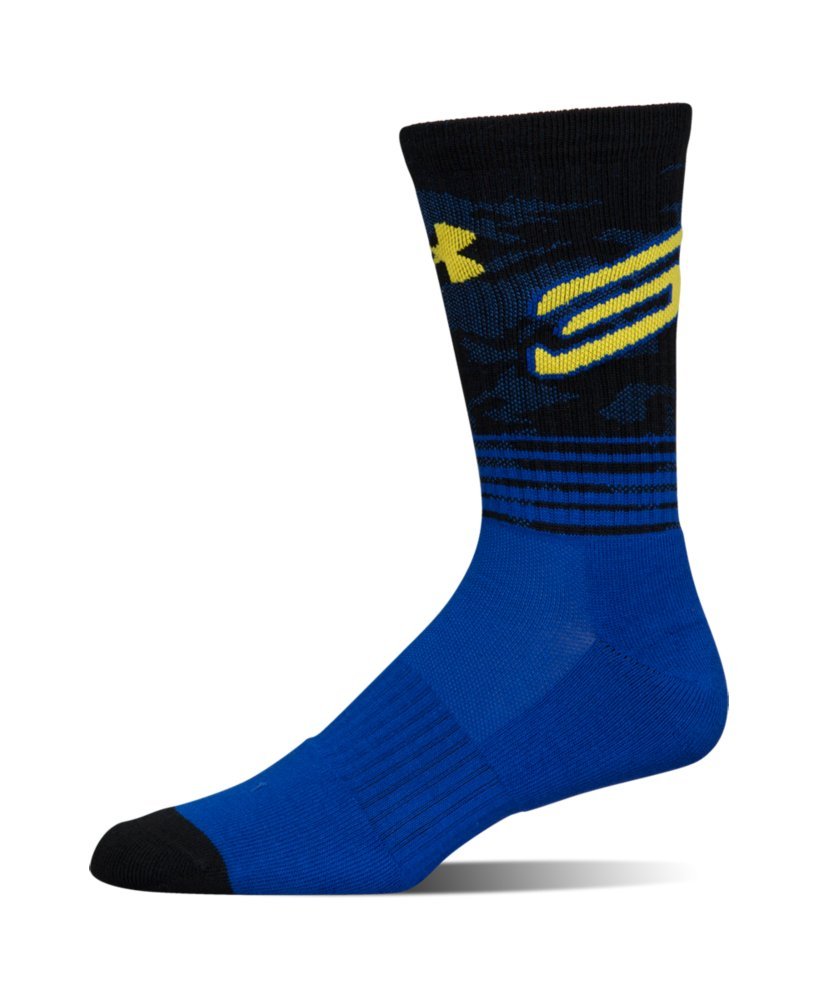 Under Armour Men's Phenom Curry Crew Socks, 3-Pairs, Blue, Large
